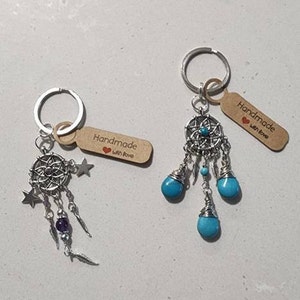 Moon and Star Keyring, Opalite Lunar Bag Charm, Opalite Keyring - Etsy