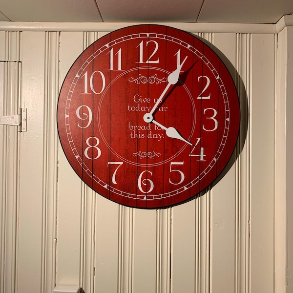 Harbor Red Wall Clock, Large Wall Clock, Choose From 8 Sizes. Extra ...