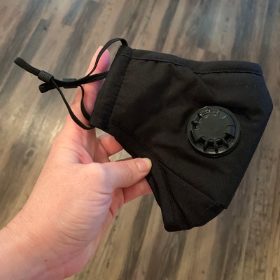 Vented Mask With Respirator and Filter, Reusable Washable Cotton Mask ...