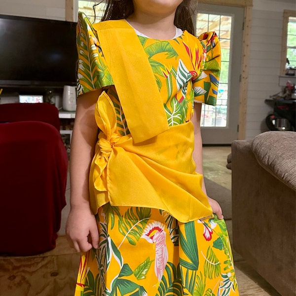 KIDS FILIPINIANA DRESS Floral Patadyong Philippine National Costume ...