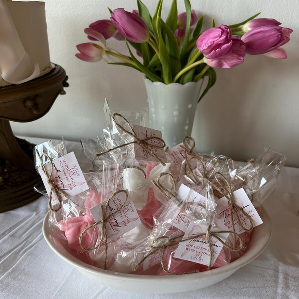 Pink Bow Soap Favors - Handmade Party Favors, Baby Shower, Bridal ...