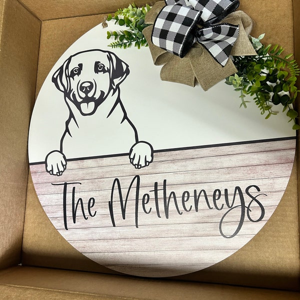 Custom Dog Door Hanger - Personalized Dog Welcome Sign - Pet Door ...