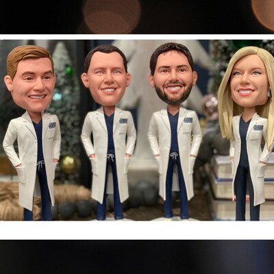 Handmade Custom Marry to Me Kiss Wedding Bobble Head Handmade Polymer ...