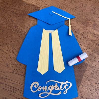 Graduation Gift Card Holder, DIY Graduation Card, Cap and Gown Svg ...