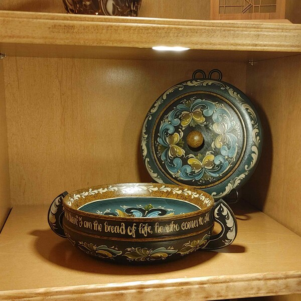 Norwegian Rosemaling ~ Wooden Bowl ~ Valdres Style ~ Cathy Koball ...