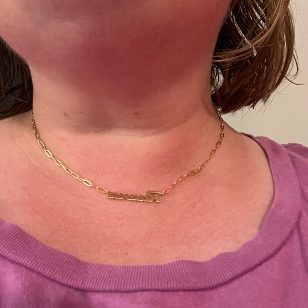 Link Chain Name Necklace in Sterling Silver & Gold • Paper Clip ...