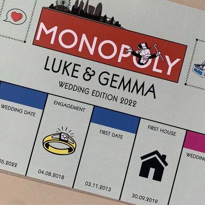 Personalised Monopoly Themed Board Game Wedding Invitation or ...