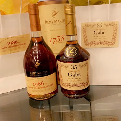 PRINTABLE 750ML Birthday Custom Label, 1738 Cognac Custom Label ...
