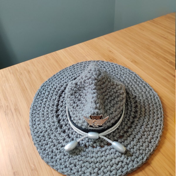 Crochet PATTERN State Trooper/patrolman/ranger Hat - Baby's 1st Photo ...