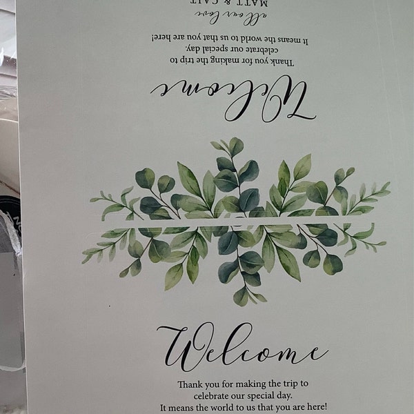Wedding Welcome Bag Sticker - Greenery Eucalyptus Leaves - Welcome Bag ...