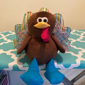 Turkey PDF Sewing Pattern Thanksgiving Softie Stuffed Animal Diy Turkey ...