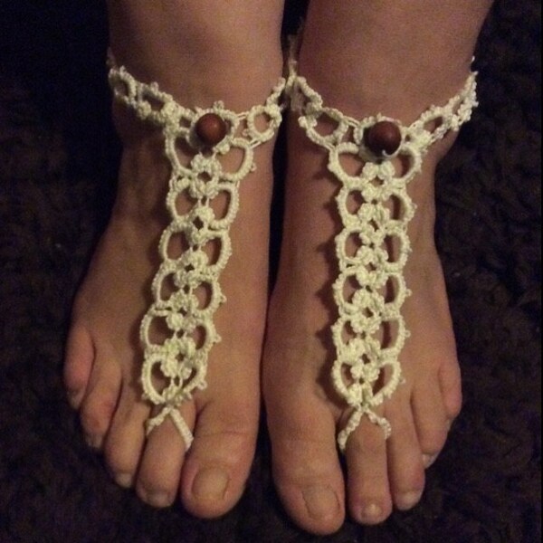 Tatted Foot Thong PDF Pattern (great for Needle Tatting!) by Rustikate - Etsy