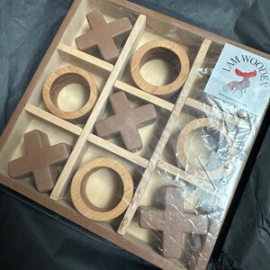 Handmade Wooden XO Tic Tac Toe Board Game Classic 2 Player Game for ...