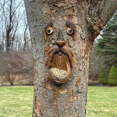 Tree Faces Garden Decor tree Hugger Bird Feeder Yard Art Gift for Dad ...