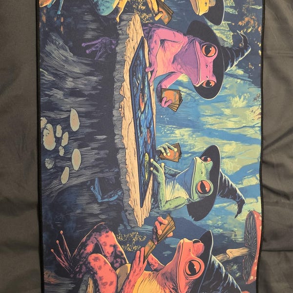 Green Frog Deskmat, Frog Deskmat, Frogs Swimming Office Decor, Home ...