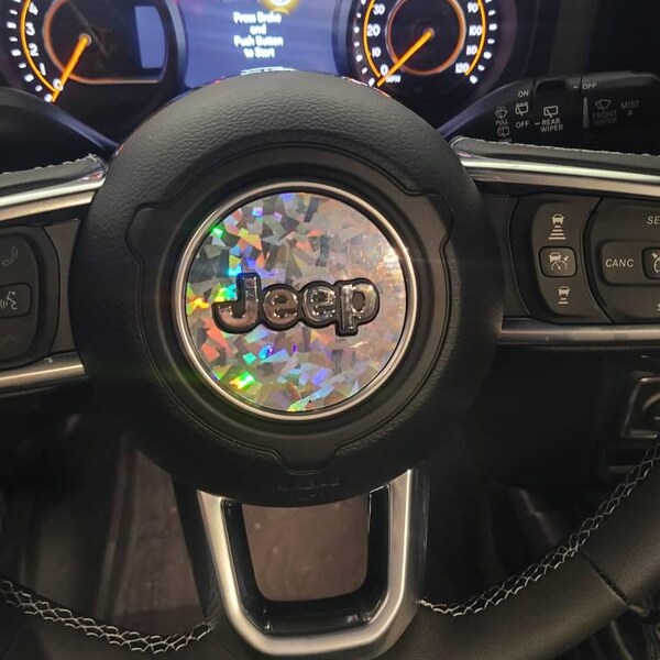 Holographic Sequins Jeep Emblem Sticker Decal, Wrangler JK, TJ, JL ...