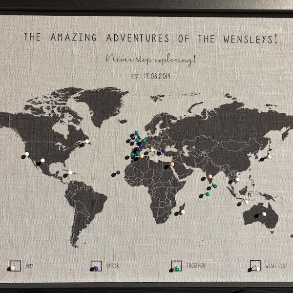 Life is A Journey Pushpin Travel Map • World Map Wall Art • Travel Map ...