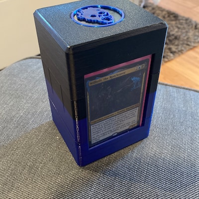 MTG Commander Sized Deck Box W Toploader Slot and Dice Compartment Tray ...