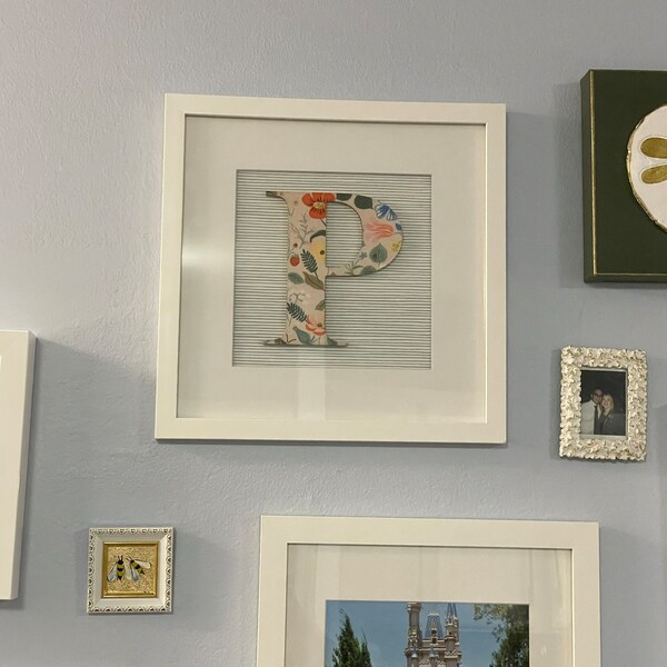 Framed Bunny With Two Initials 3-piece Set, Baby Girl Nursery Wall Art ...