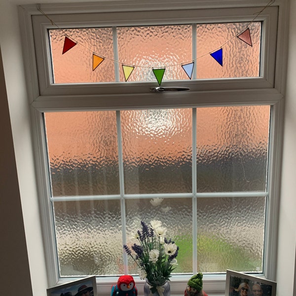 Stained Glass Rainbow Bunting Suncatcher - Etsy