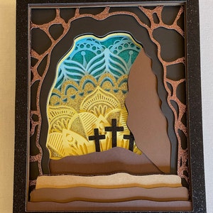 3D Easter Tomb SVG, 3D Empty Tomb SVG, Layered Easter SVG, Papercut ...