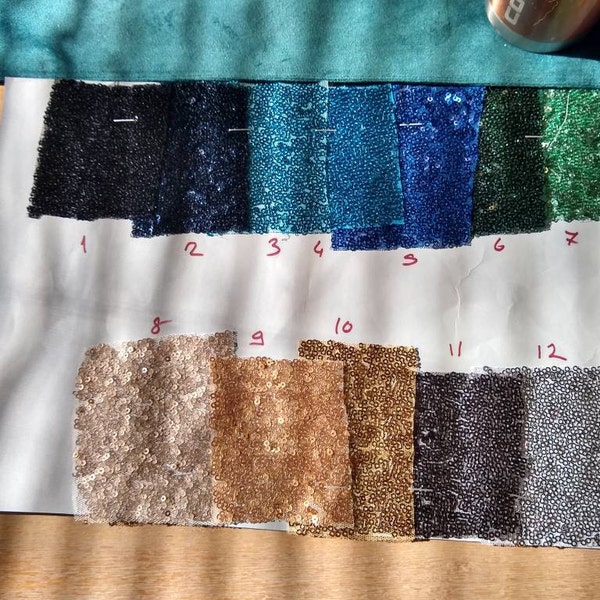 Sequin Fabric Swatches, Sequin Bridesmaid Dress Colour Samples - Etsy