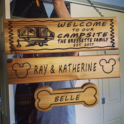 3 Piece Custom Wood Sign Personalized Camping Signs Personalized RV ...