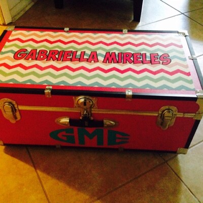 Custom Chevron Camp Trunk Design. Camp Trunk Sticker. Personalized Camp ...