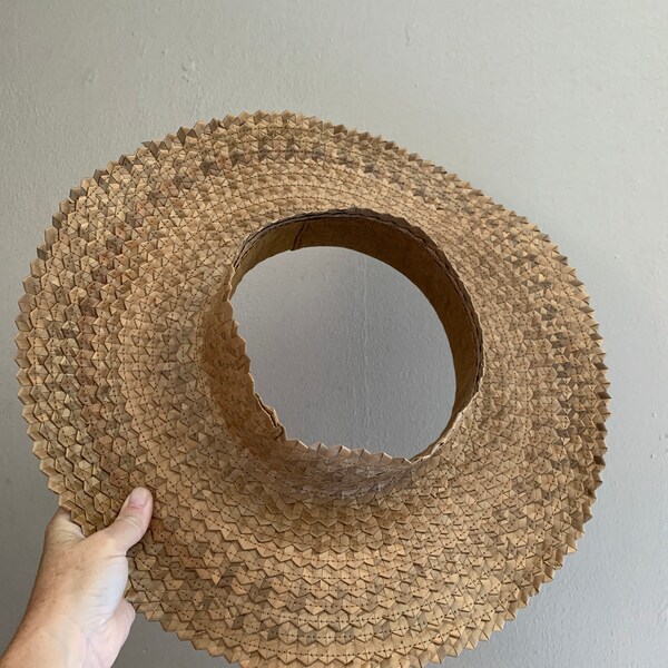 Handmade Hawaiian Lauhala Papale Palm Leaf Visor: Crownless Summer ...
