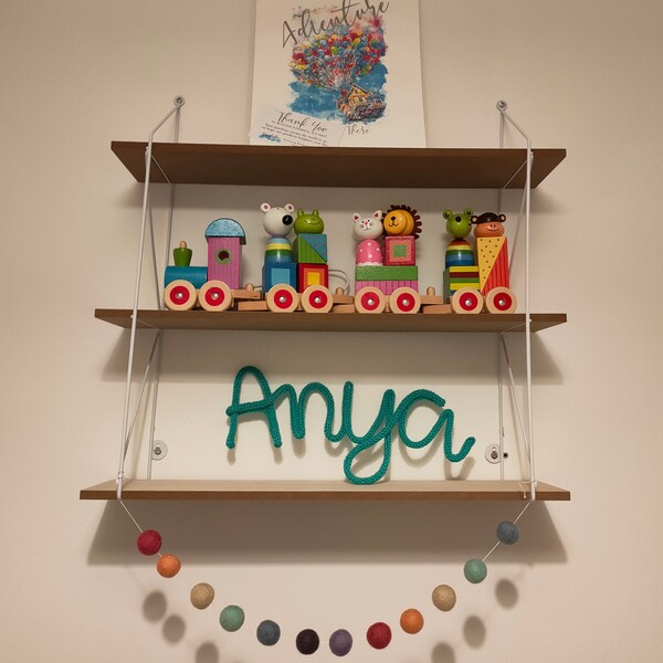 Knitted Names and Words Wool Wire Words Personalised Wall Decor Signs ...