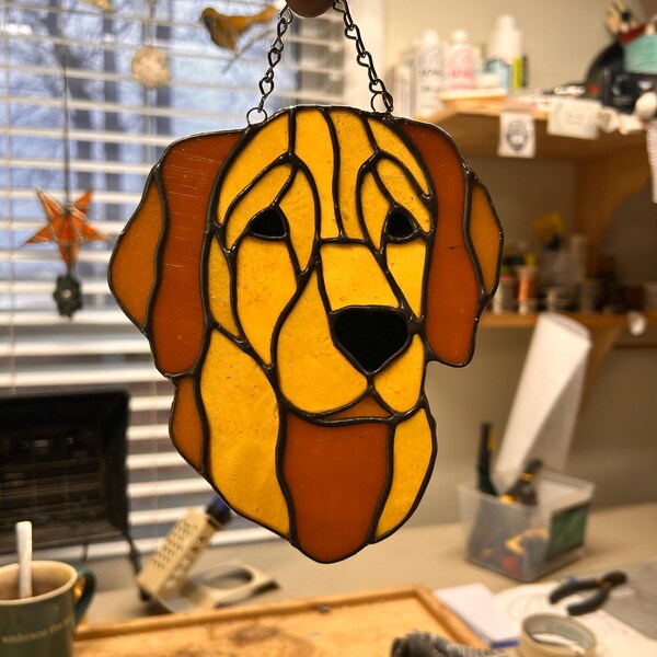 Golden Retriever Stained Glass Pattern Design Digital Download PNG PDF ...