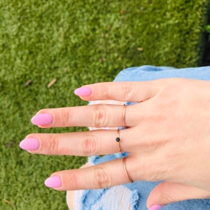 GOLD Stacking Birthstone Ring Set. THREE Stackable Gold Filled Rings ...