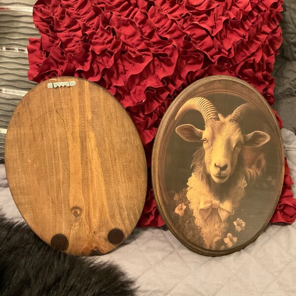 Goat Victorian Portrait - Vintage Style Animal Wall Art - Wooden Decor ...