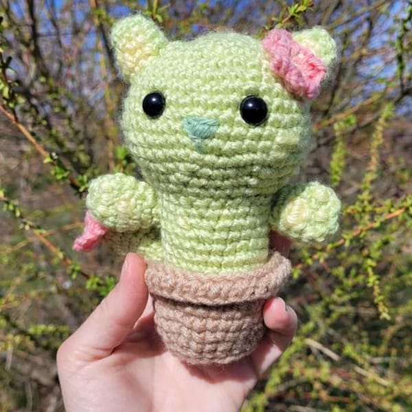 Cactus Cat Crochet Patterns Bundle | Cactus Cat Pattern, Cactus Cat Pot ...