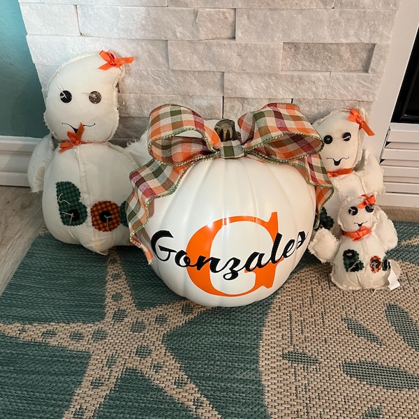 Monogram Pumpkin/last Name Pumpkin for Fall Decor, Personalized ...