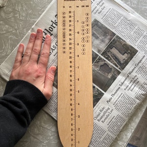 Sock Knitting Ruler Allows to Measure the Foot Length of a Knitted Sock ...