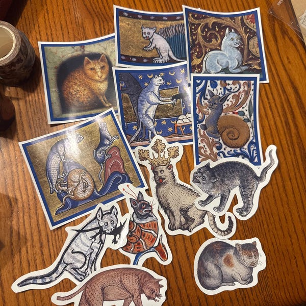 Medieval Cat Stickers. 12 Medieval Cat Stickers - Etsy