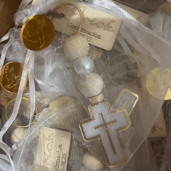 Christening Favors Personalized Keychain, Baptism Cross Favors for ...