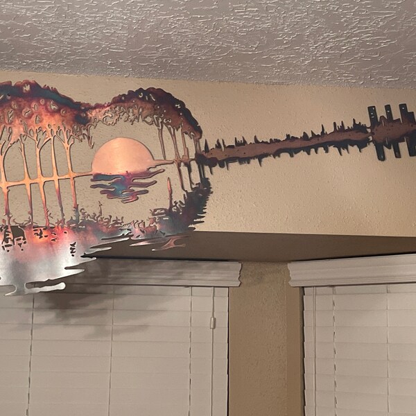 Abstract Guitar Metal Wall Art | Metal Guitar Art | Abstract Guitar ...
