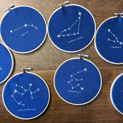 12 Star Signs Cross Stitch Pattern PDF Zodiac Cross Stitch Modern ...