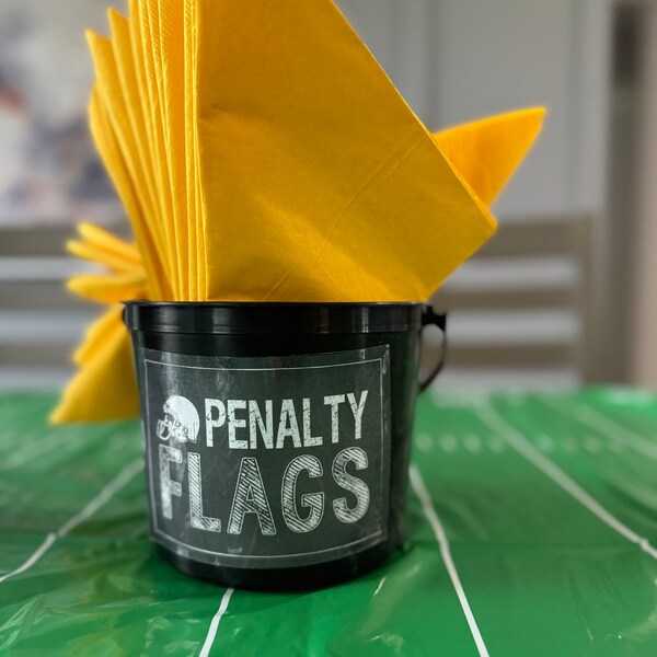 Football Party Signs: Penalty Flags, Rings, Challenge Flags (digital ...