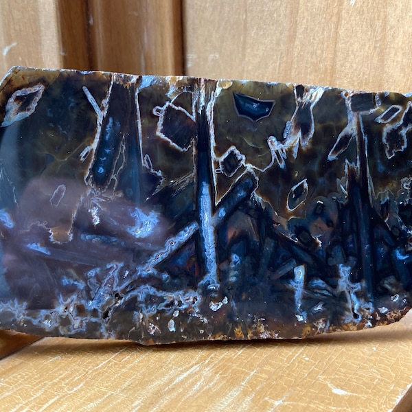Blue Waterline Thunderegg Agate Slab, Geode Agate Slab, Polished ...