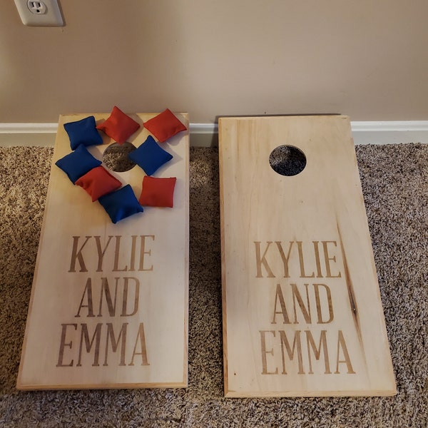 Personalized Laser Engraved Cornhole Junior Set - Custom Cornhole ...