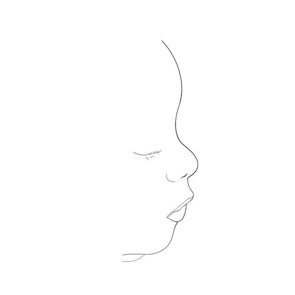 Child Side Profile | Minimal Tattoo Design | Handdrawn (no AI) - Etsy