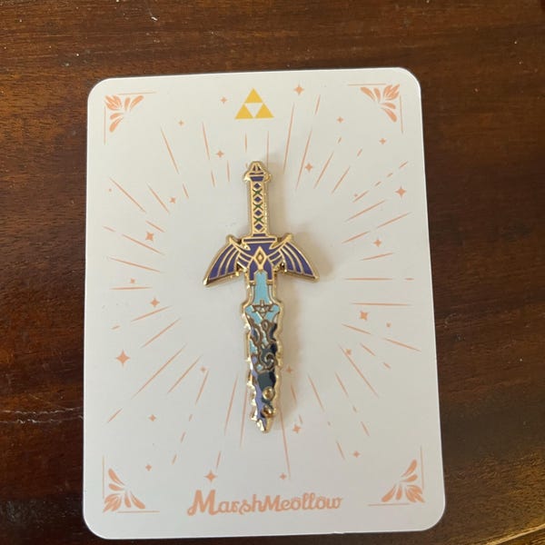 Glow in Dark Master Sword Pin - Gold Plated Hard Enamel Pin - Zelda ...