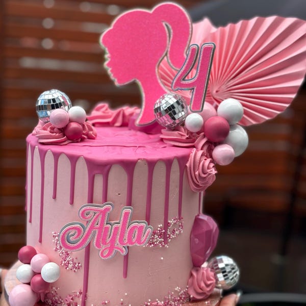 Personalised PRINTABLE Doll Head Cake Topper , Digital Barbie Cake ...