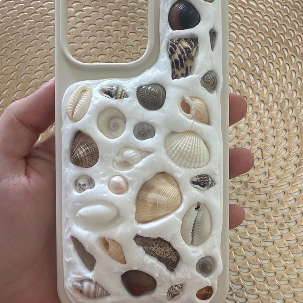 Shades of Brown: Handmade Shell Cell Phone Case/ Seashell Cell Phone ...