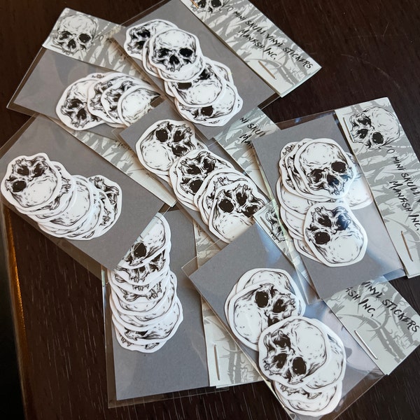 Mini Skull Stickers Goth Art Spooky Season Dark Horror Art Journal ...