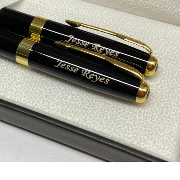 Personalized Ribbed Ball Pen Set, Custom Pen Set, CPA Gift, Gift for ...
