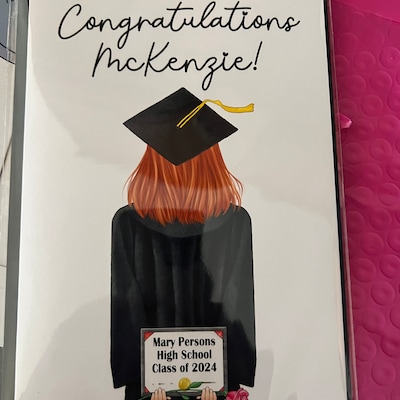 Graduation 2024 Cheer Cheerleader Custom Card Personalized Graduation ...